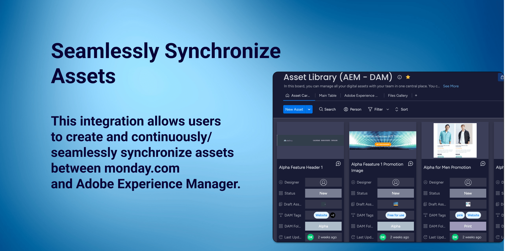 Adobe Experience Manager Integration • apps for monday.com